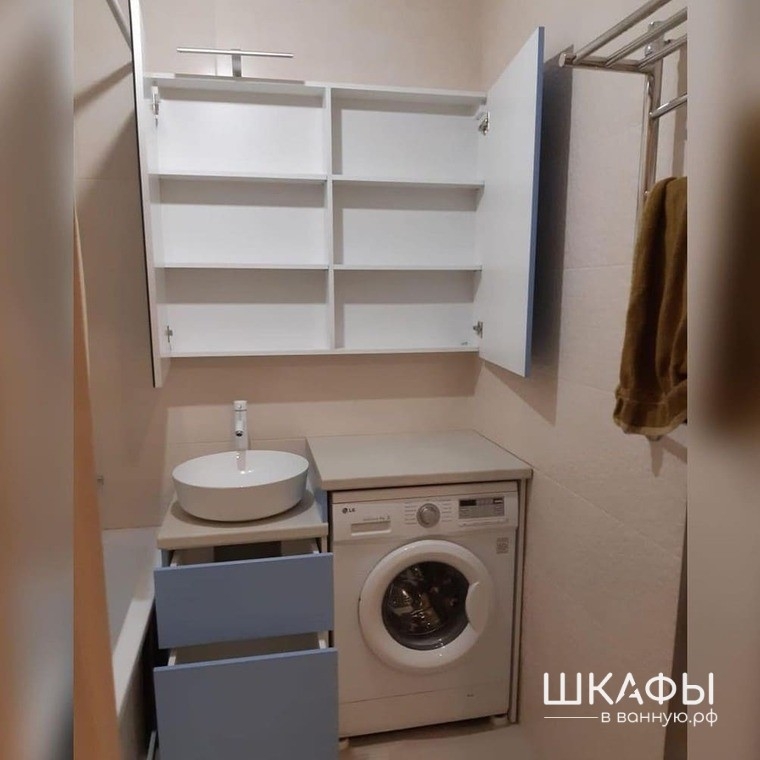 Шкаф для стиральной машины в ванную